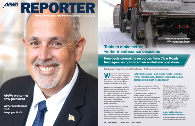 New Clear Roads Tools Featured in APWA Reporter - Clear Roads